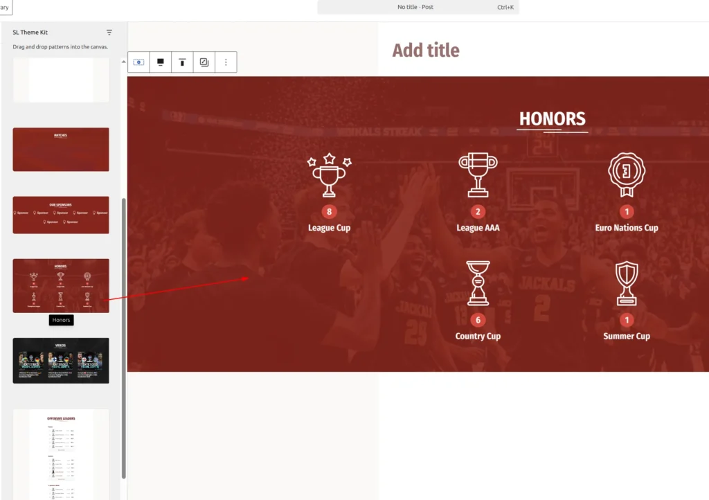 Block Patterns | AnWP.pro - WordPress Sports Management Plugins | 1,200 ...